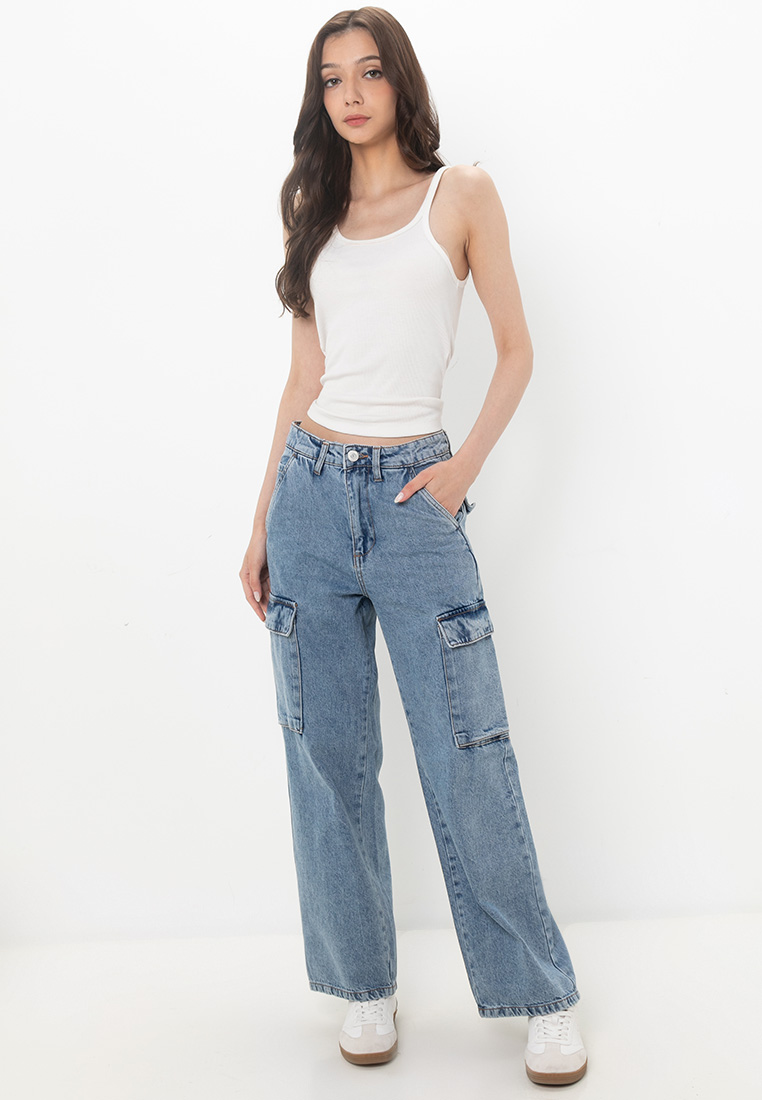 WIDE LEG CARGO JEANS